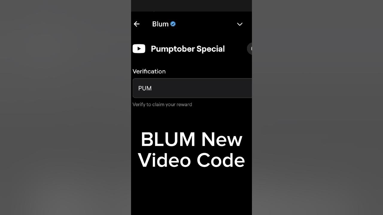 Blum Code Pumptober Special |Blum Defi Explained Code | Blum verify code |Blum code #blum # ...