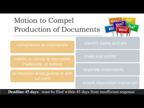 Motions to Compel Discovery - YouTube