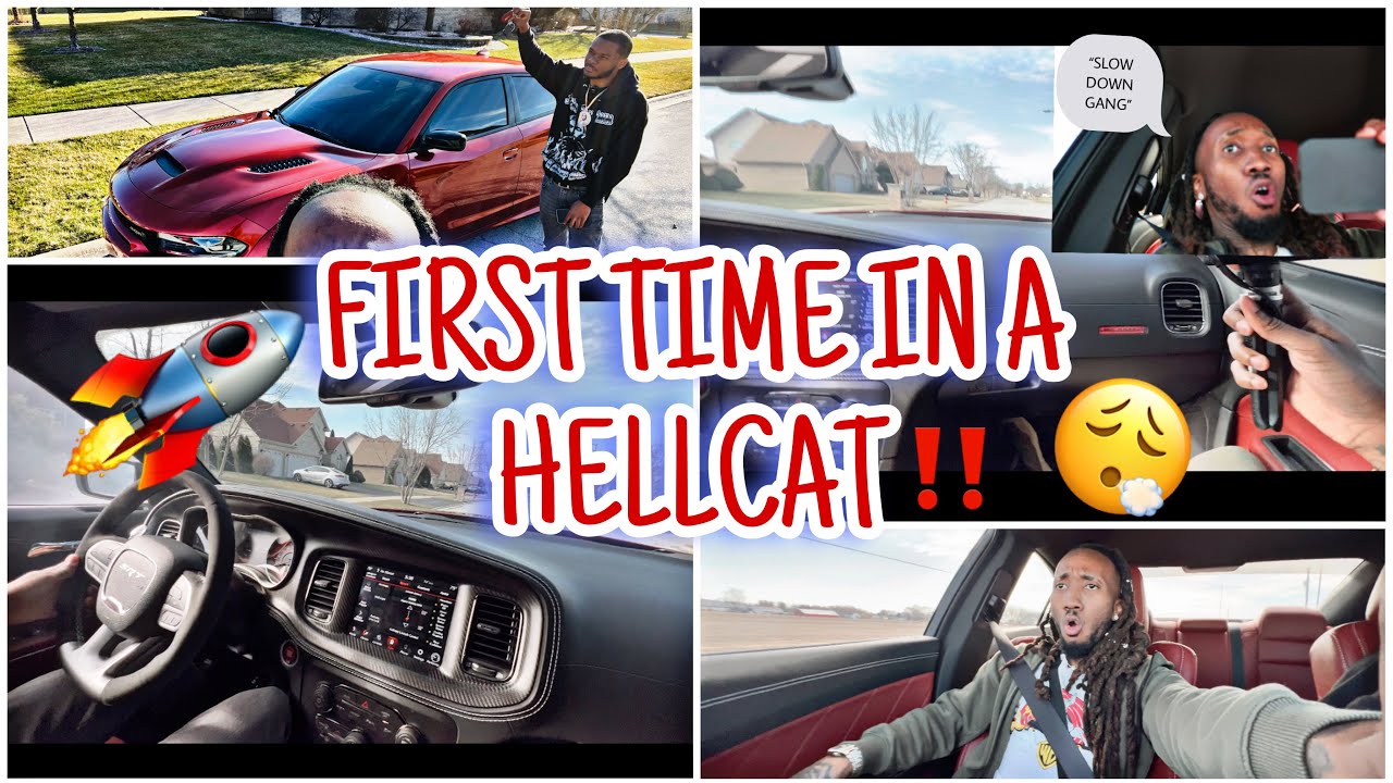 FIRST TIME EVER RIDING IN A HELLCAT‼️😳 *FREAKING INSANE* #hellcat #hemi ...