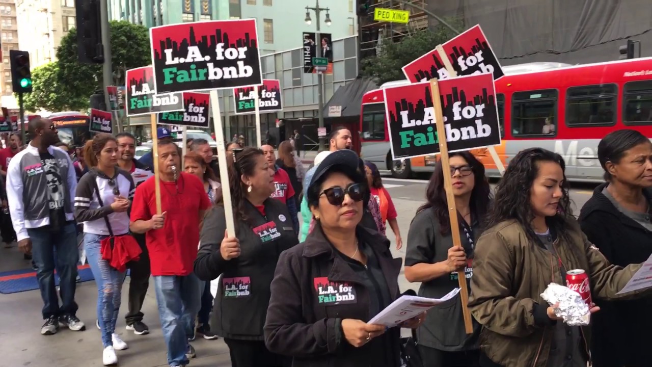 Protesting for fair housing at Airbnb Open 2016 - YouTube