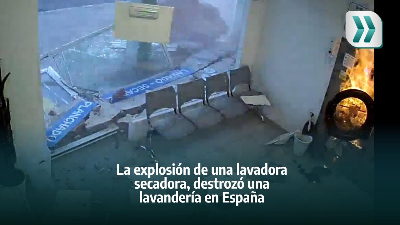 Explosión de una lavadora en España - YouTube