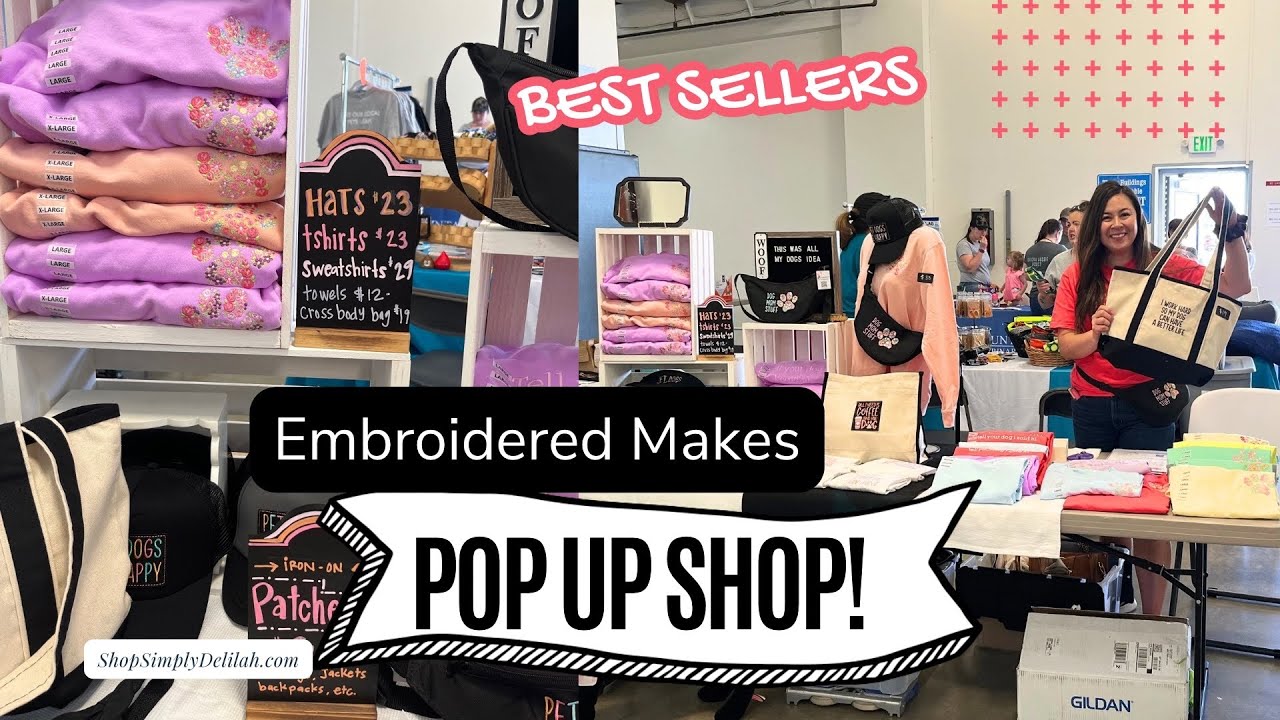 POP UP SHOP WORTH IT? I EMBROIDERED ITEMS FOR A VENDOR EVENT. MY FIRST VENDOR EVENT VLOG - YouTube