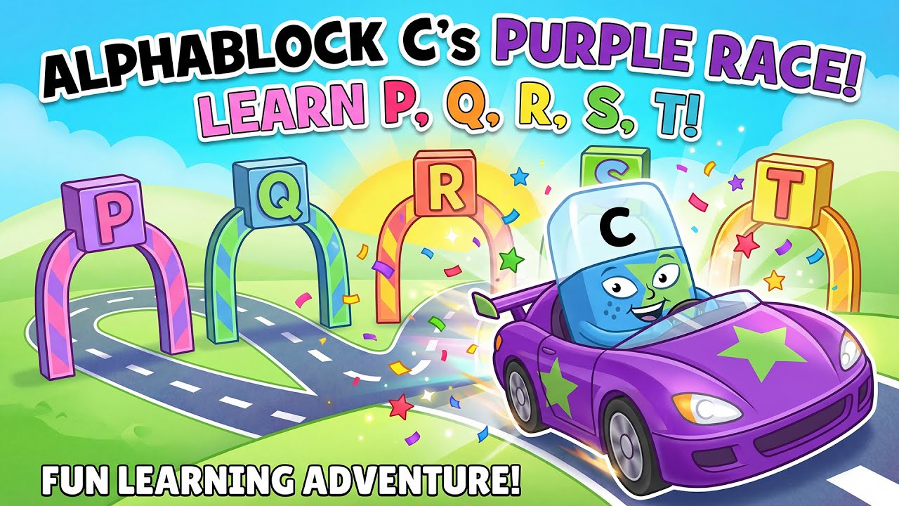 Alphablocks D’s Purple Race Car Adventure! 🏎️ Learn P, Q, R, S, T🏆 ...
