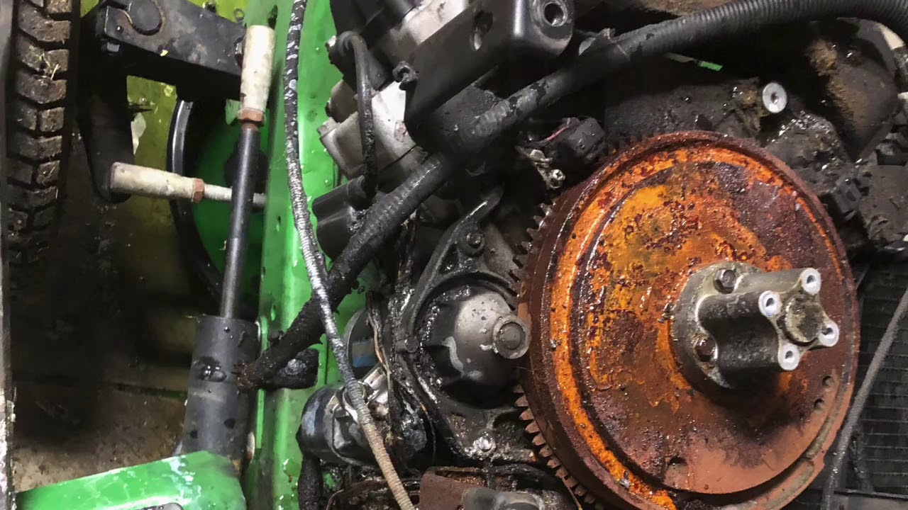 John Deere 345 caught fire. Fix the melted tractor project. - YouTube