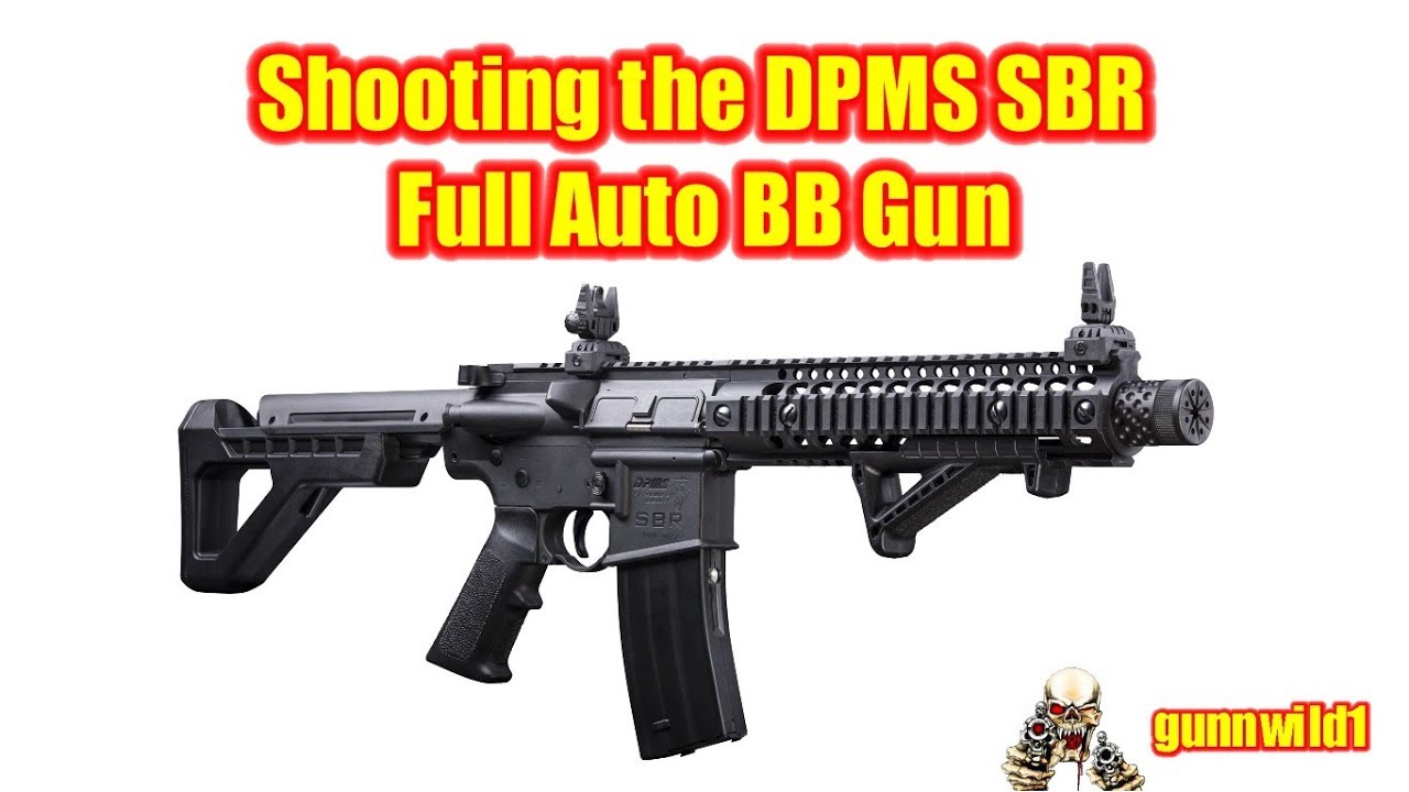 Shooting the DPMS SBR full auto BB gun - YouTube