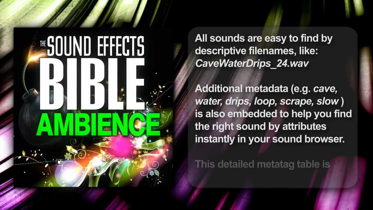 Ambience Multimedia Sound FX Sample Library Sound Effects Bible - YouTube