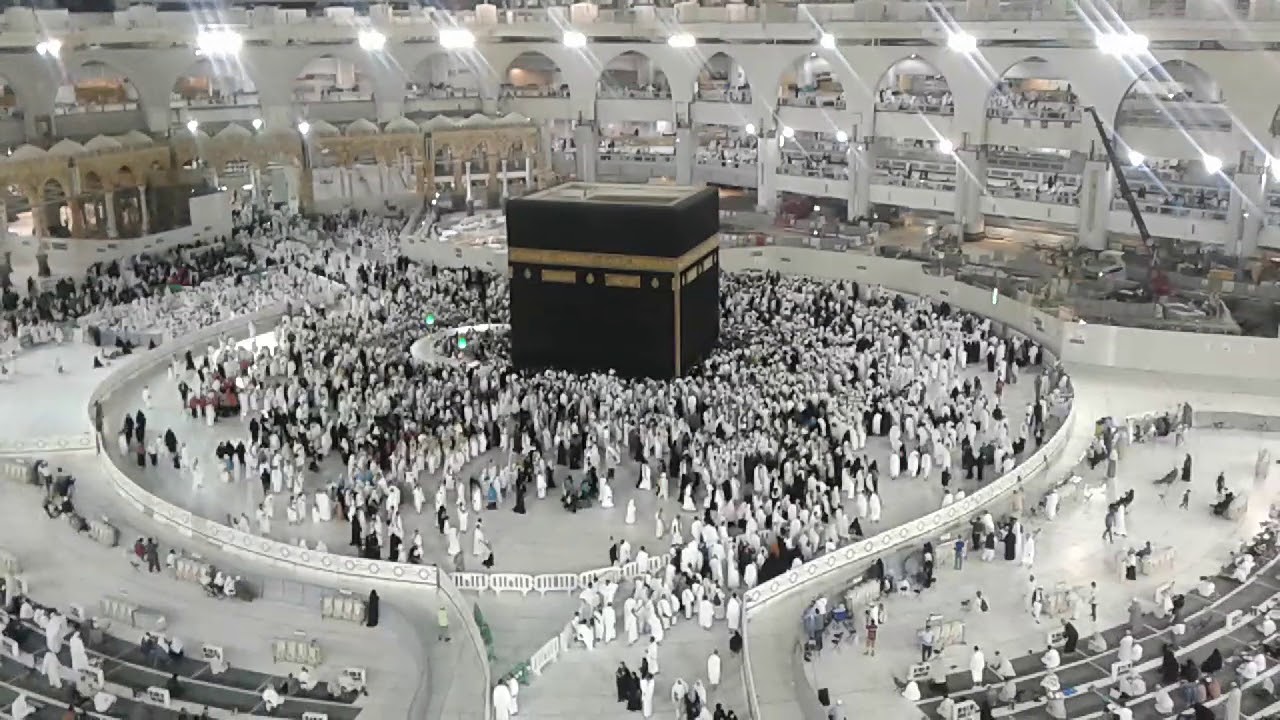 Roof top night view of Baitullah shareef Mecca - YouTube