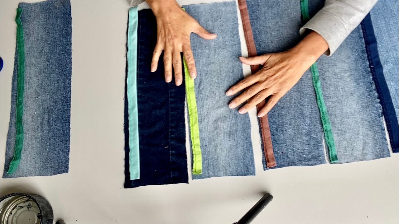 Tutorial Beautiful Denim TOTE BAG from old jeans DIY - YouTube