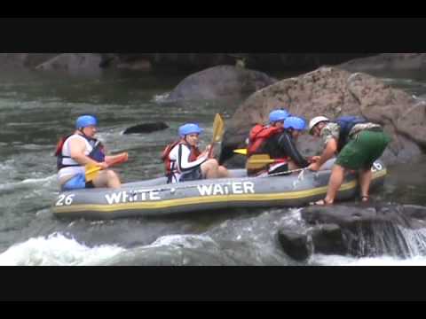 Fat Guy Falls into River while White Water Rafting - YouTube