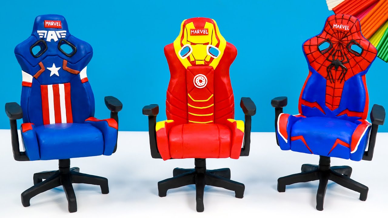 DIY Gaming chair mod Spider-man, Iron man and Captain America with clay ...