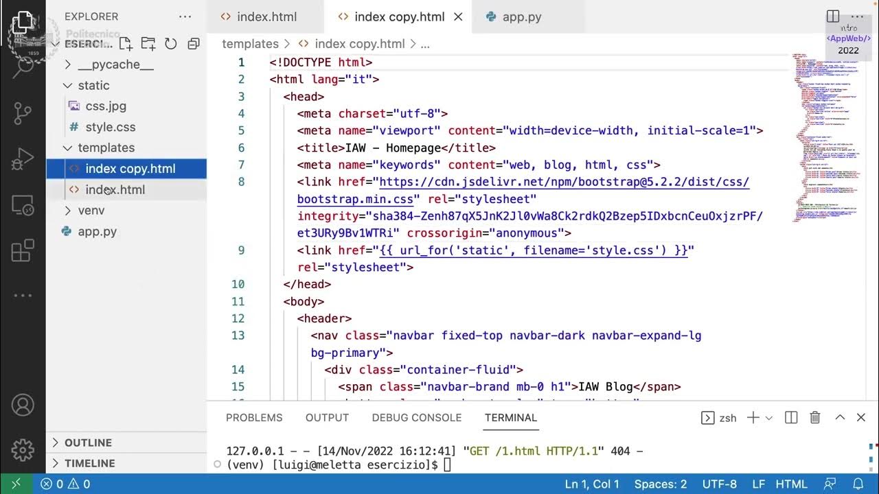 IAW2022-L15: Esercizio su Flask - YouTube