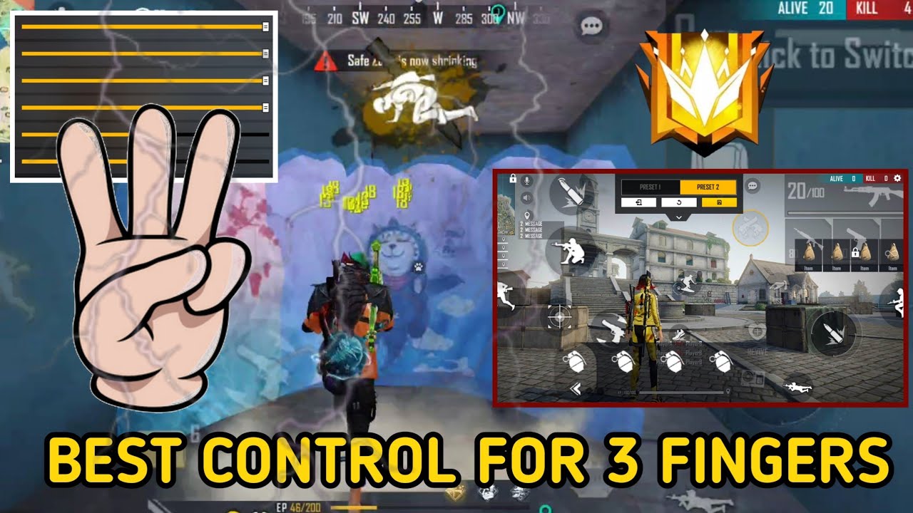 CONTROL FREE FIRE 3 FINGERS | SETTING + SENSITIVITY + CONTROL | LANG ...
