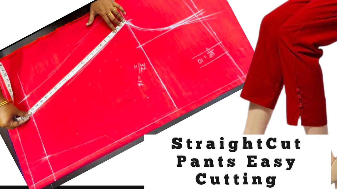 Straight Cut Pants Cutting & Stitching - YouTube