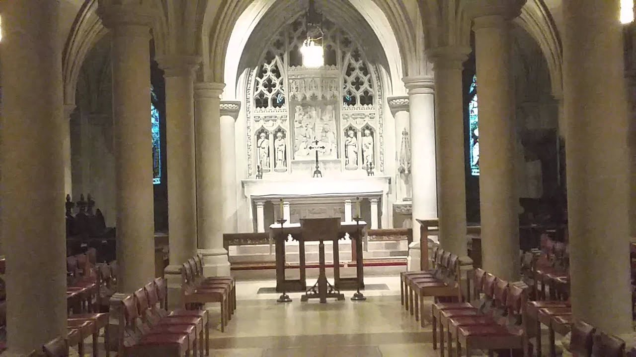 Pipe organ playing in the crypt at the Washington National Cathedral ...