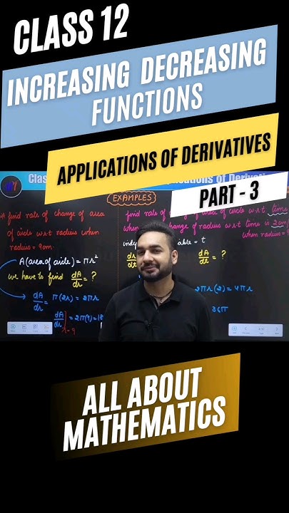 Applications of Derivatives Series (Part-3) Class 12 Maths | Increasing Decreasing Functions # ...