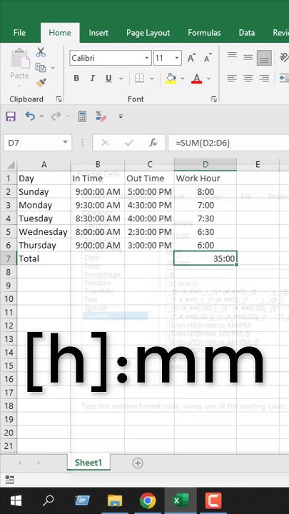 How to Calculate Total Work Hour In Excel - YouTube
