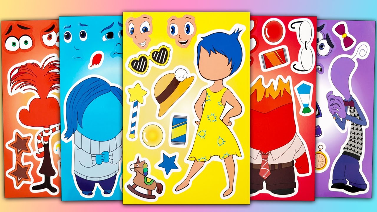 INSIDE OUT STICKER BOOK ADVENTURE | FUN WITH JOY, SADNESS, ANGER ...