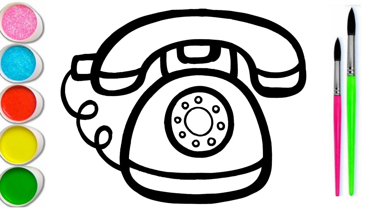 How To Draw a Telephone | Draw, Paint & Learn - YouTube