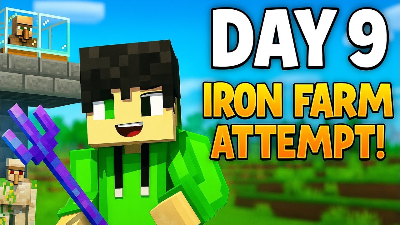 I try to make IRON FARM in Hardcore-100/9#minecraft #gaming - YouTube