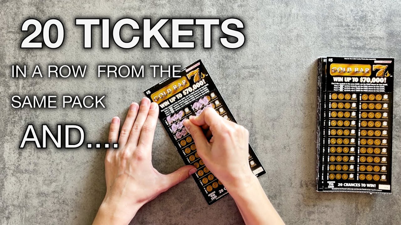 20 NEW Gold Bar 7s scratch off Lottery tickets in a row from the same ...