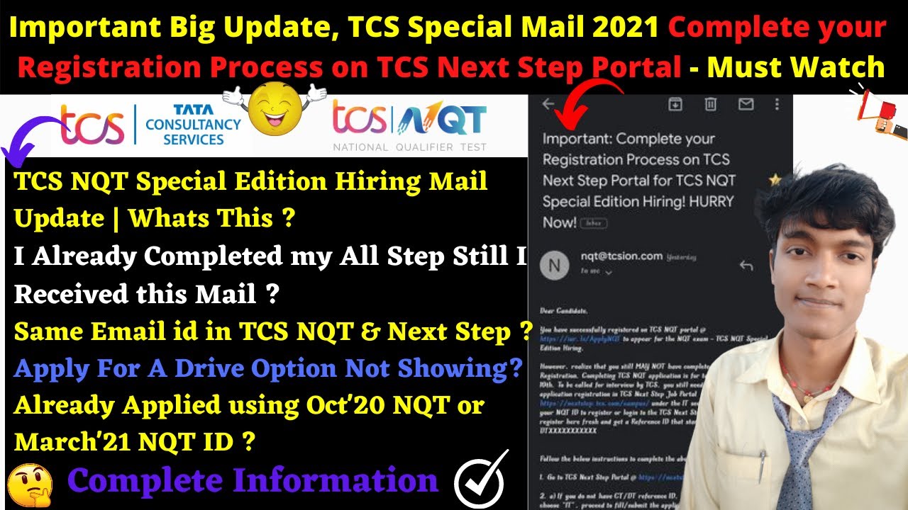 💥 Important Update, TCS Special Mail 2021 Complete your Registration ...