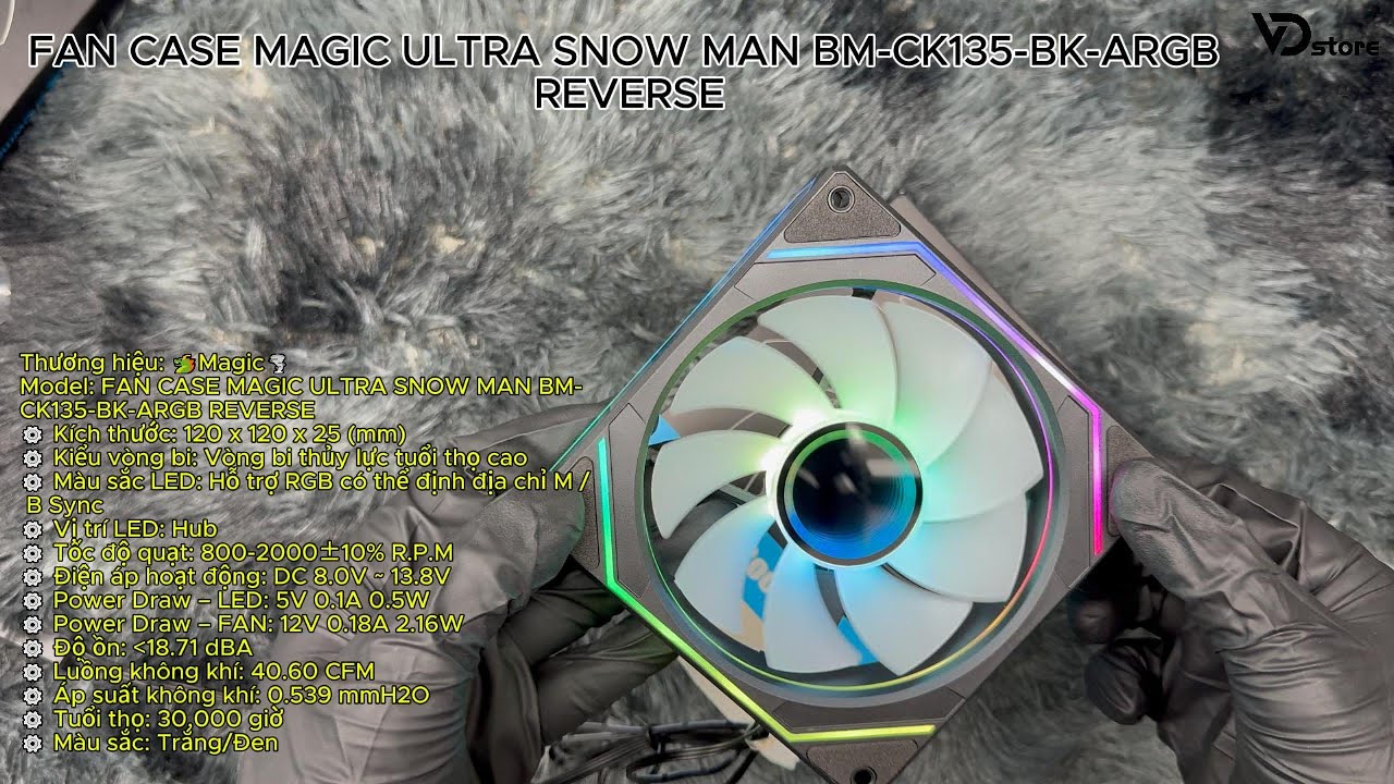 UNBOXING FAN CASE MAGIC ULTRA SNOW MAN BM CK135 BK ARGB REVERSE - YouTube