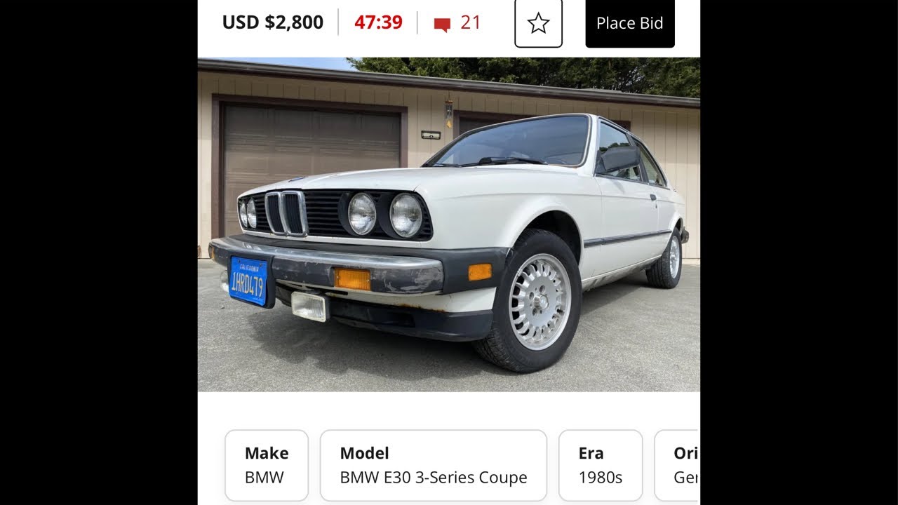 E30 Live Auction Countdown! - YouTube