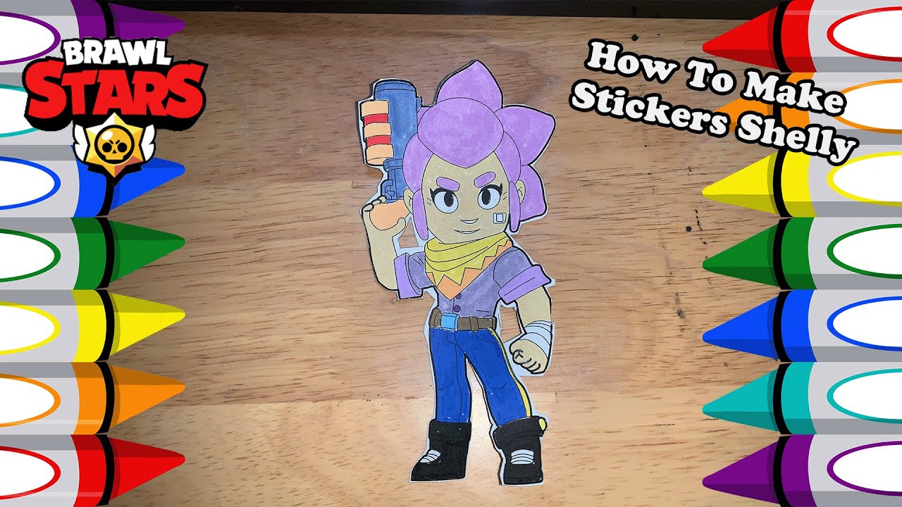 How To Color and Make Sticker Shelly - Coloring Pages | Brawl Stars ...