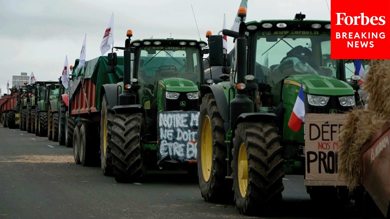 French Farmers Block Major Roads Around Paris With Tractors As Part Of ...