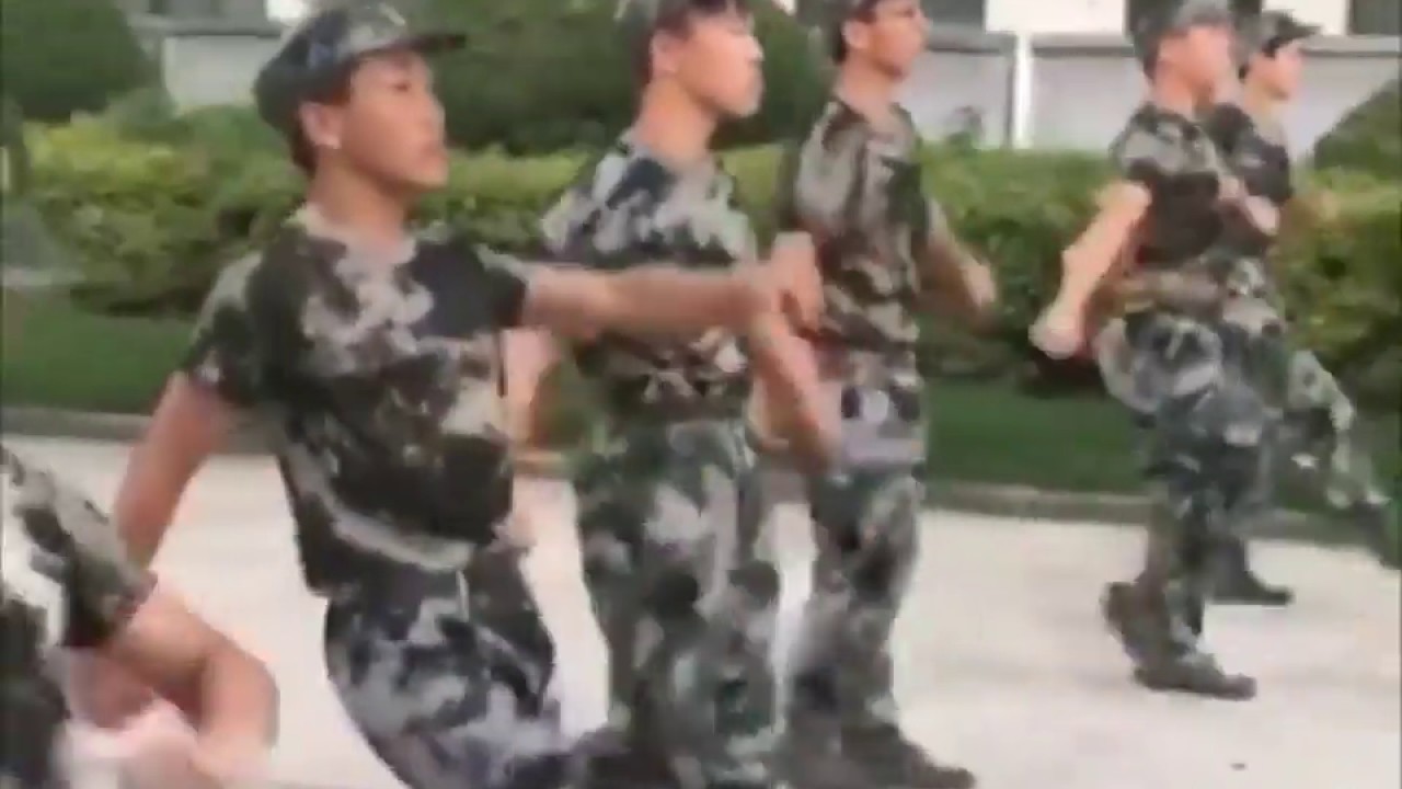 Funny Students' Military training (So hard to walk well!!!) - YouTube