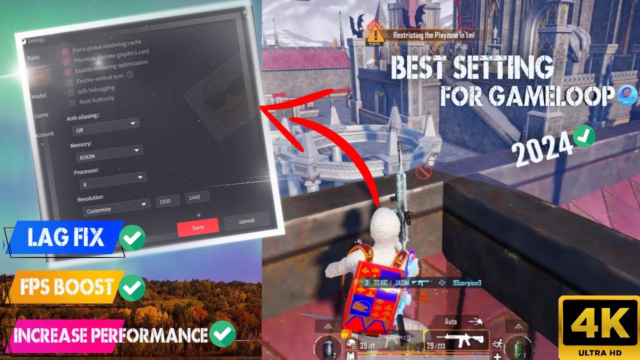 GAMELOOP BEST SETTING 😲 FPS BOOST - LAG FIX - PERFORMENCE ‪‪ ︎‬ LOW END PC 😎 100% WORKING 😲2024 ...