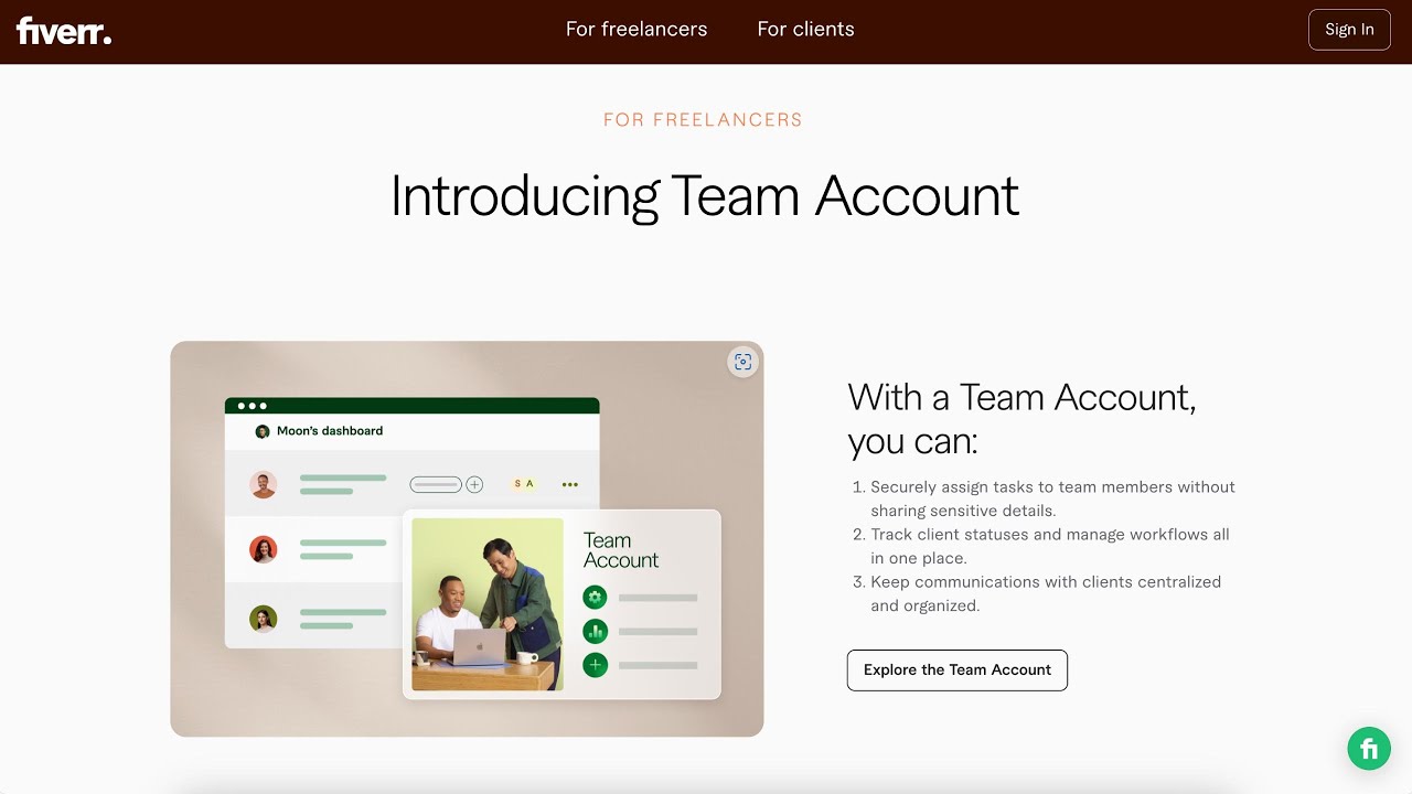 Fiverr Winter Release for Freelancers: Introducing Team Account - YouTube