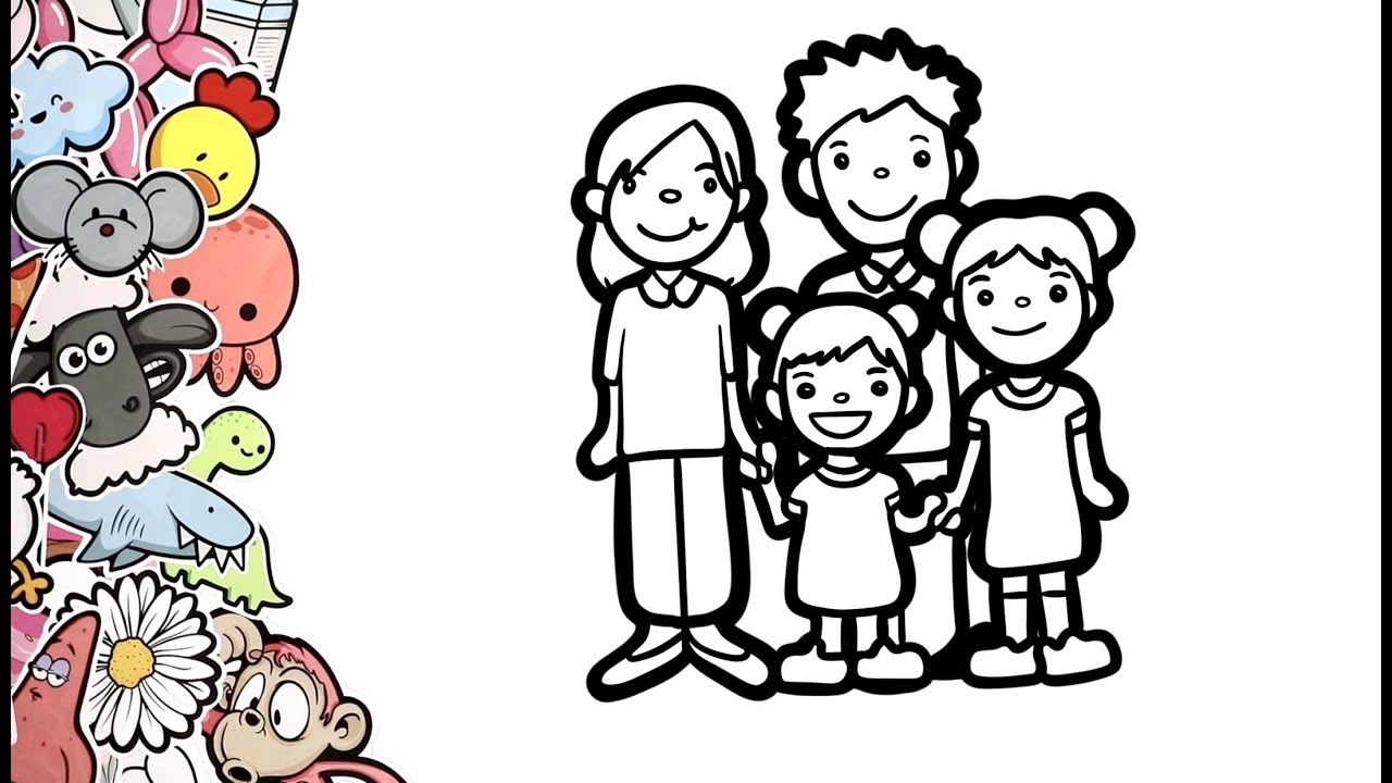 How to draw a FAMILY. DAD, MOM, BROTHER, SISTER. Art for kids. - YouTube