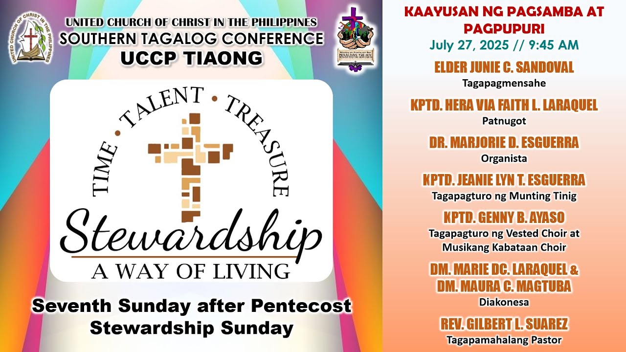 JULY 27, 2025 │ UCCP TIAONG SUNDAY WORSHIP - YouTube