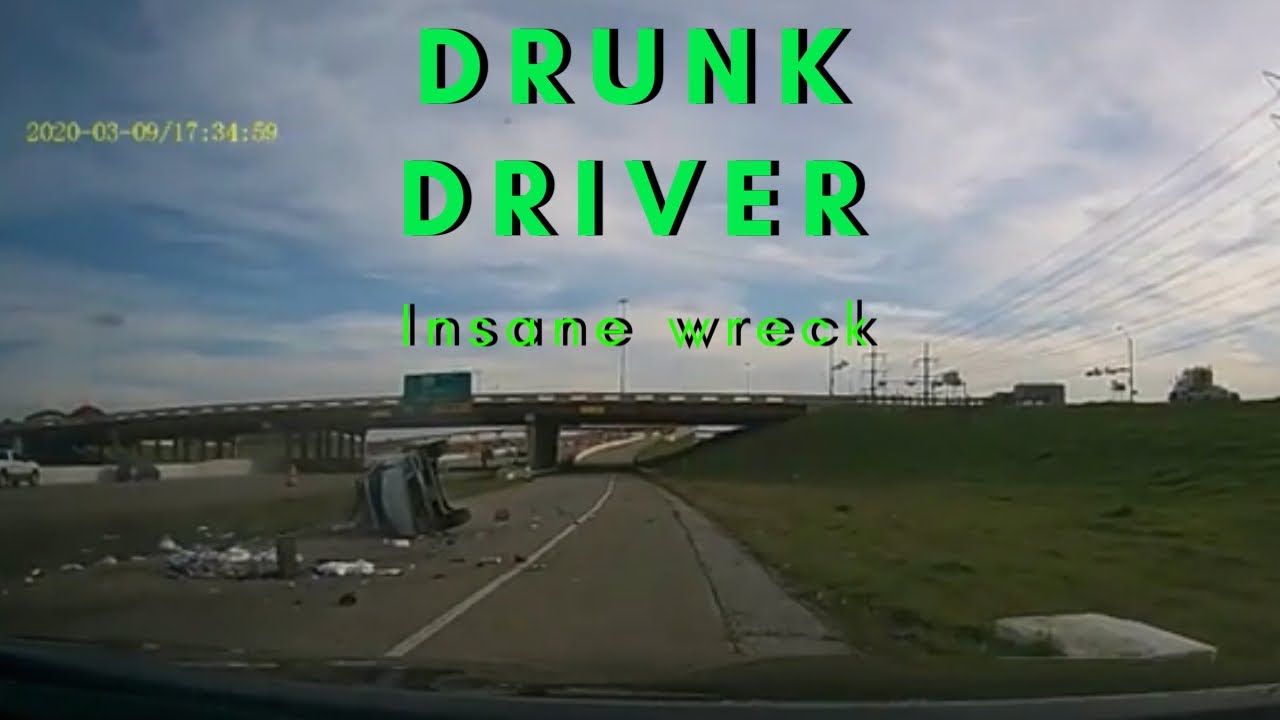 Insane car crash after drunk driver misses their exit! - YouTube