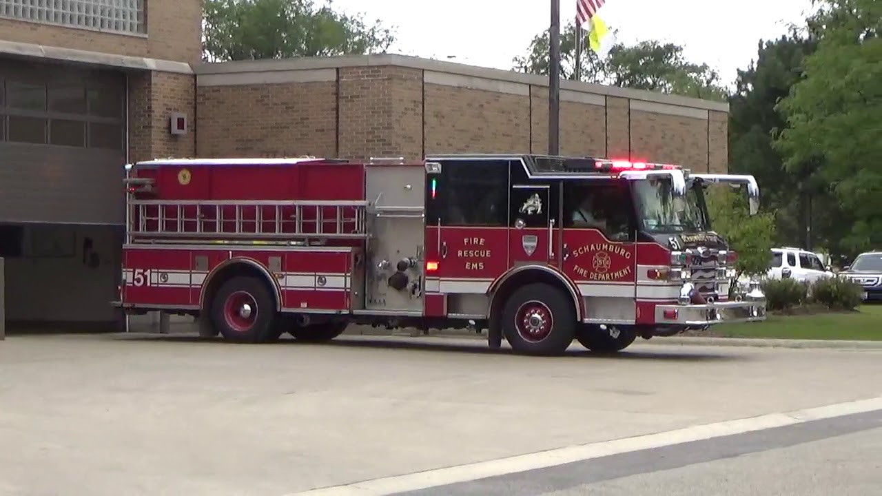 Fire units responding Schaumburg Eng & Amb 51 - YouTube