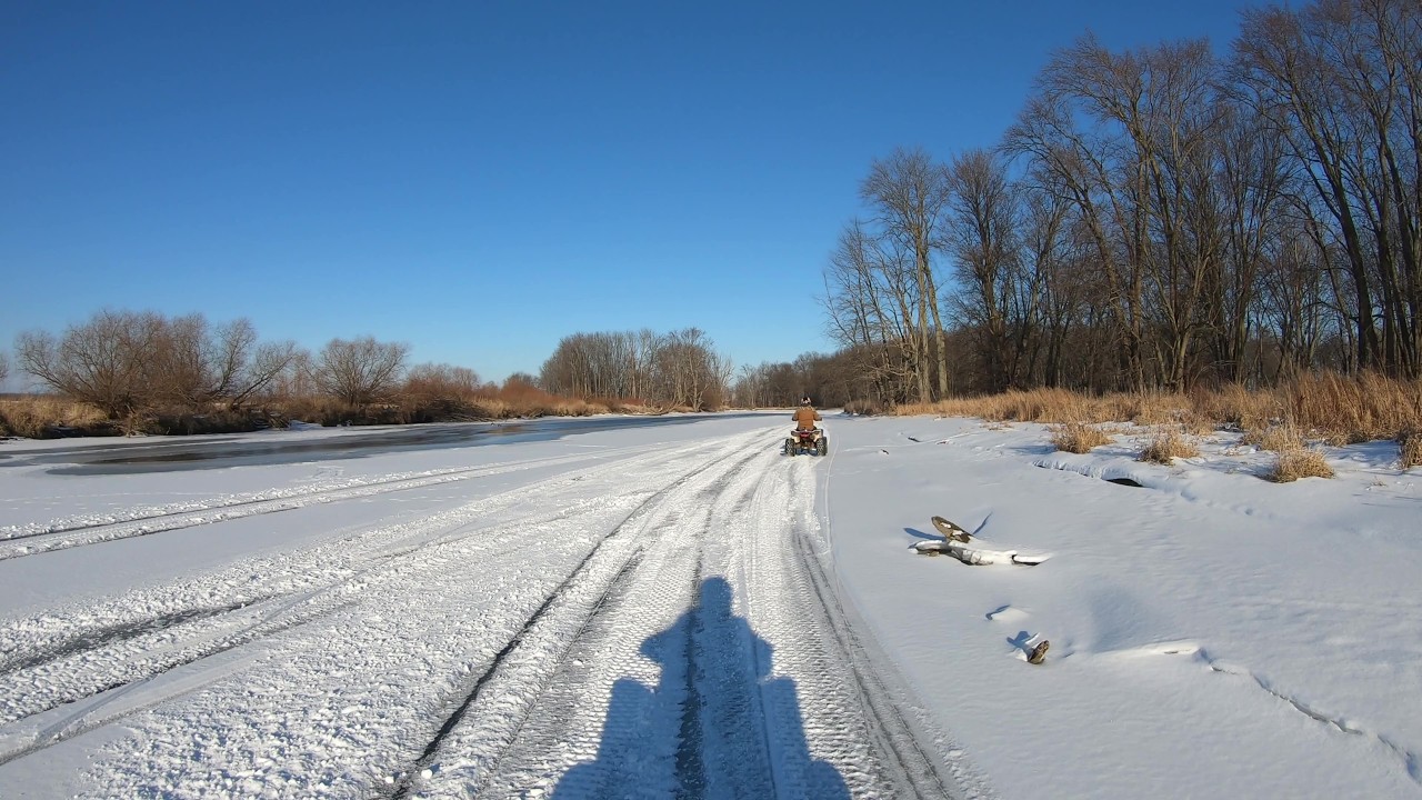 Riding Quads on the Frozen Bad River St. Charles, MI. 1-25-25 - YouTube