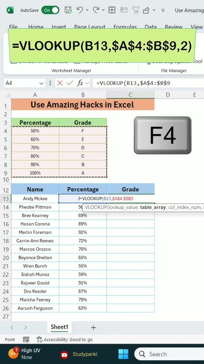 Excel Vlookup formula 📝👈।। Excel amazing Vlookup easy trick।। #new #trending#excel#shortsfeed#yt ...