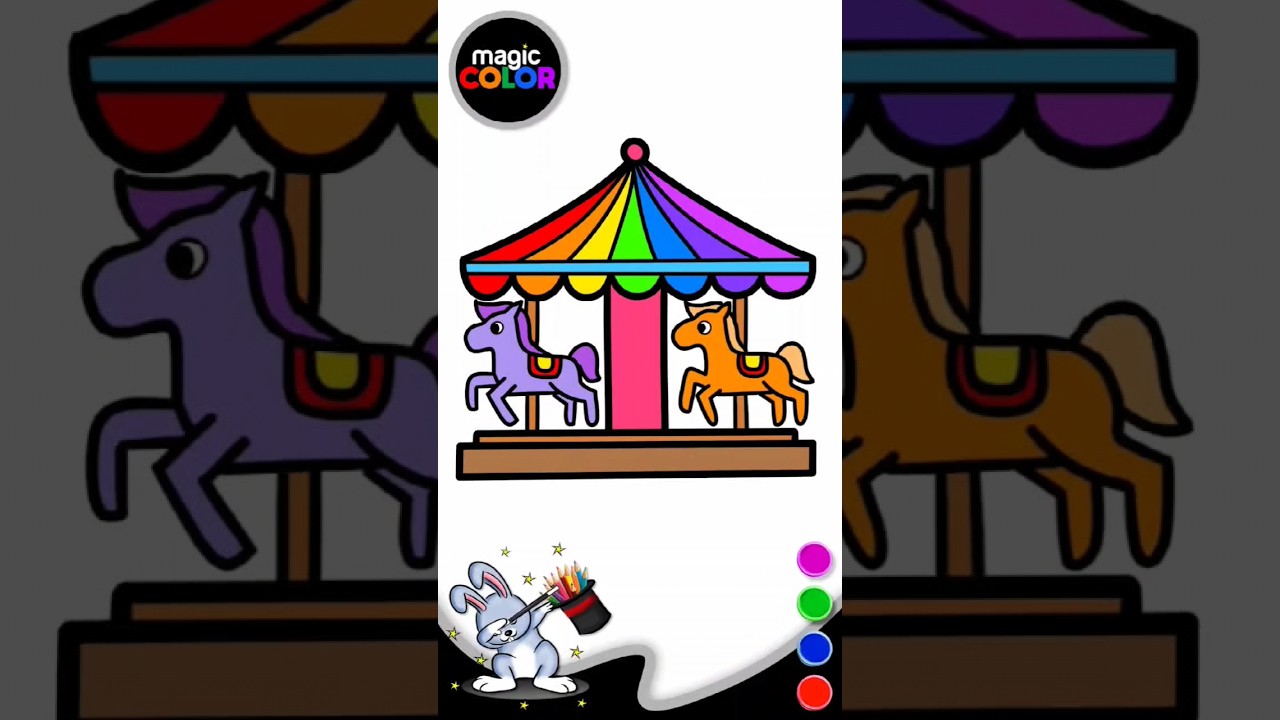 How to draw Merry go Round - YouTube