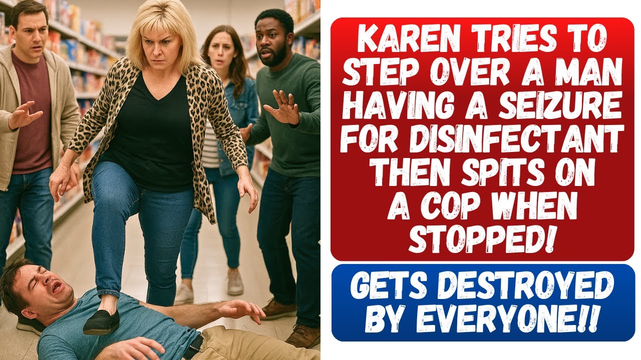 KAREN STEPS OVER A MAN HAVING A SEIZURE IN STORE AISLE FOR BLOCKING HER ...