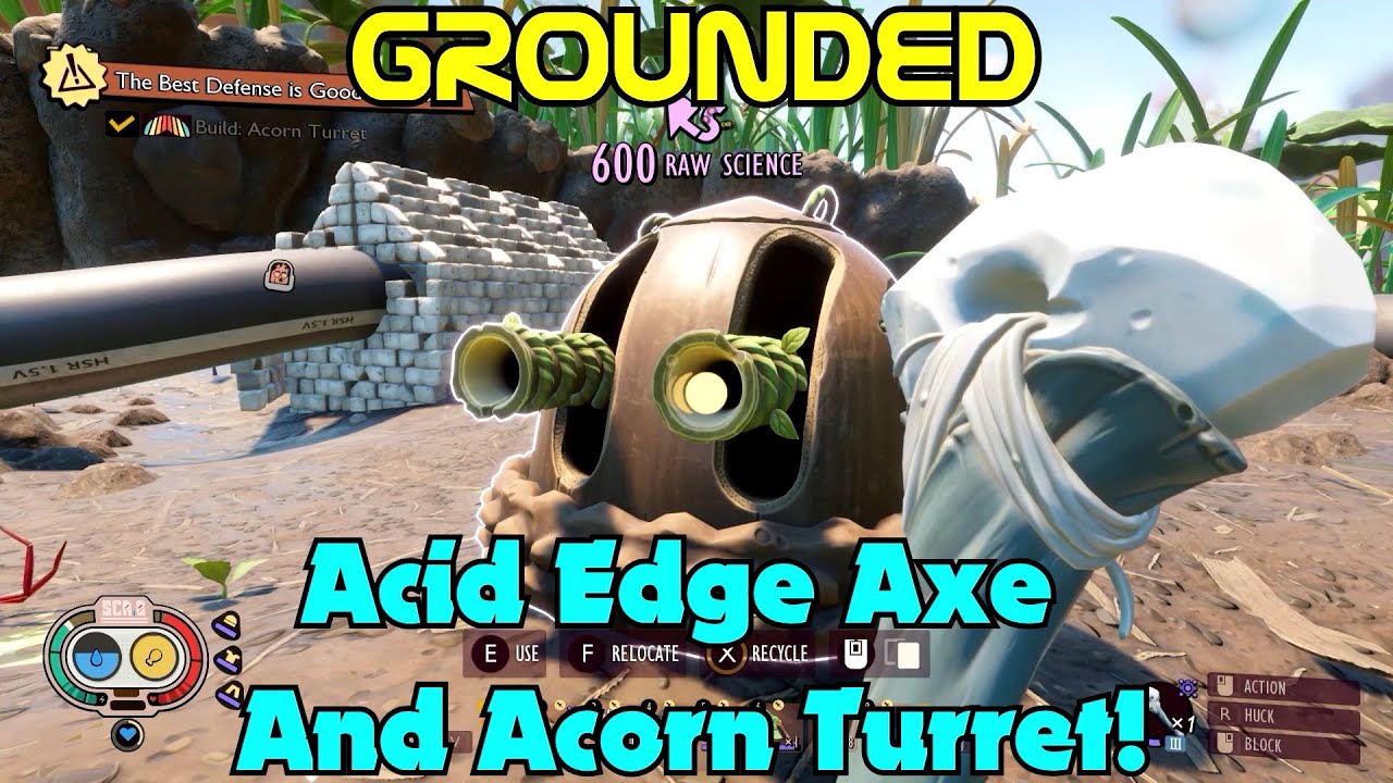Acid Edge Axe And Acorn Turret! Grounded Gameplay Ep-67 - YouTube