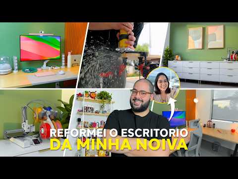 Reformei Todo o Escritório da Minha Noiva! Setup, Decoração e Muitas Dicas! #ReformaTech