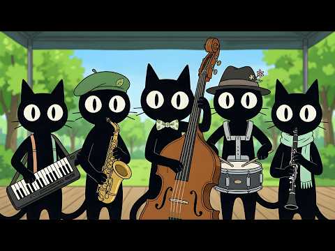 Happy Black Cats Jazz Band 🎷 Upbeat Spring Jazz Music for Work, Study & Feel Good Days
