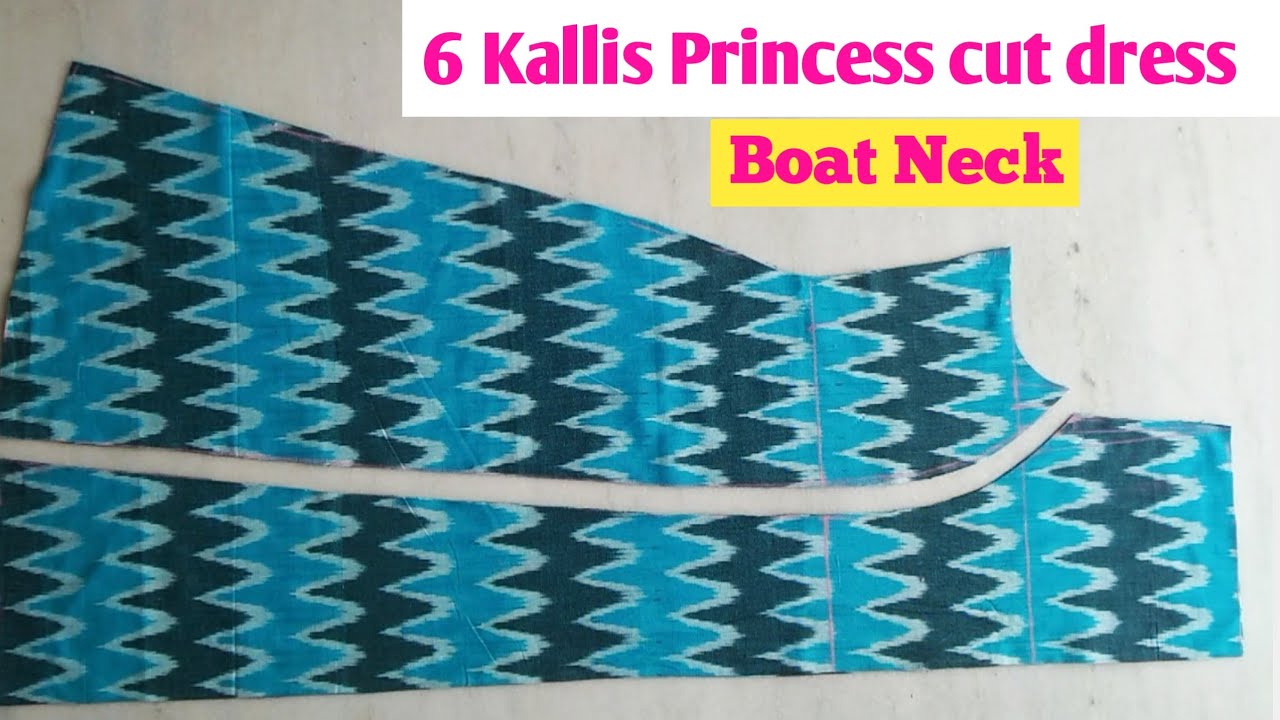 6 Piece Princess cut Kutti with Boat Neck Cutting and Stitching// in ...
