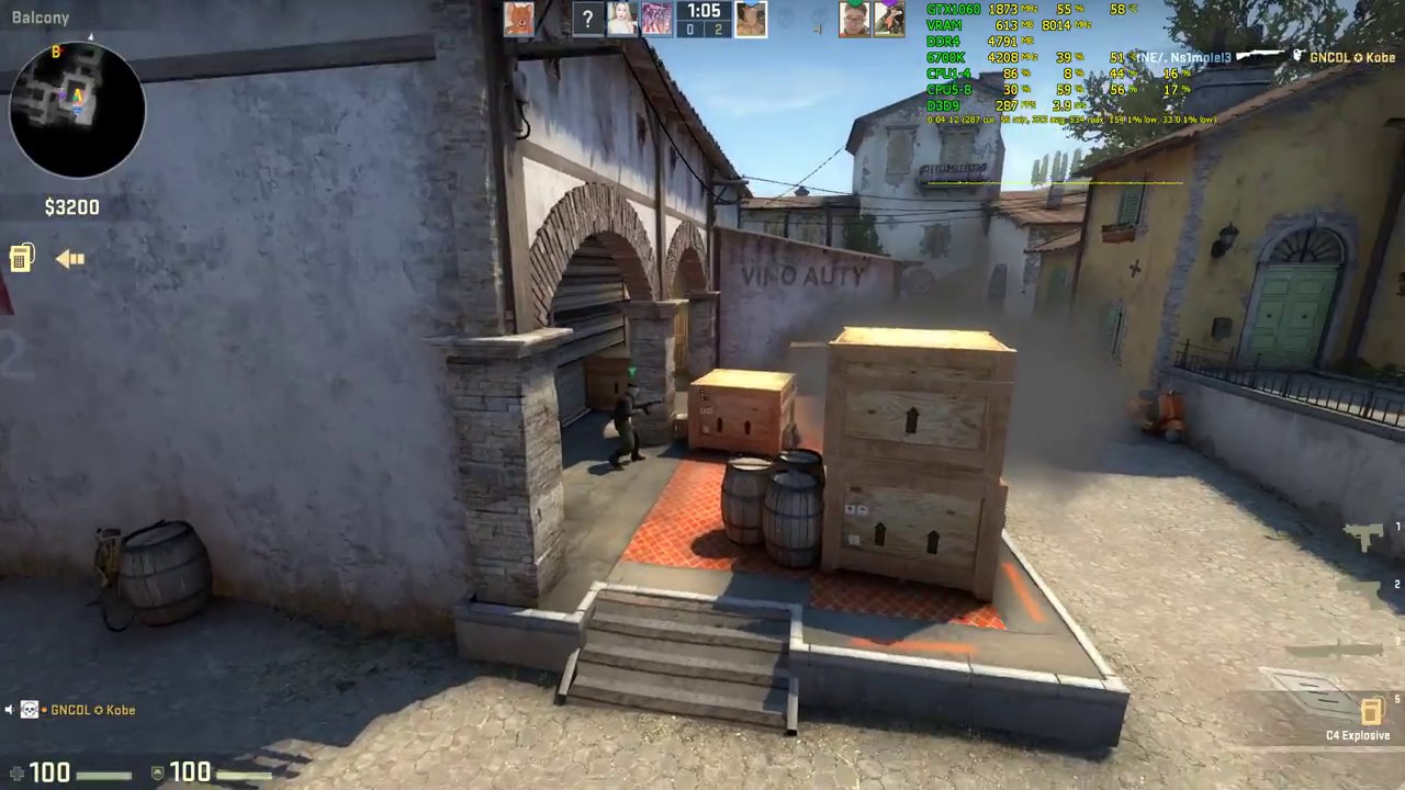 CS:GO - Low Settings Inferno - 300fps - GTX 1060 + i7-6700k 1080p - YouTube