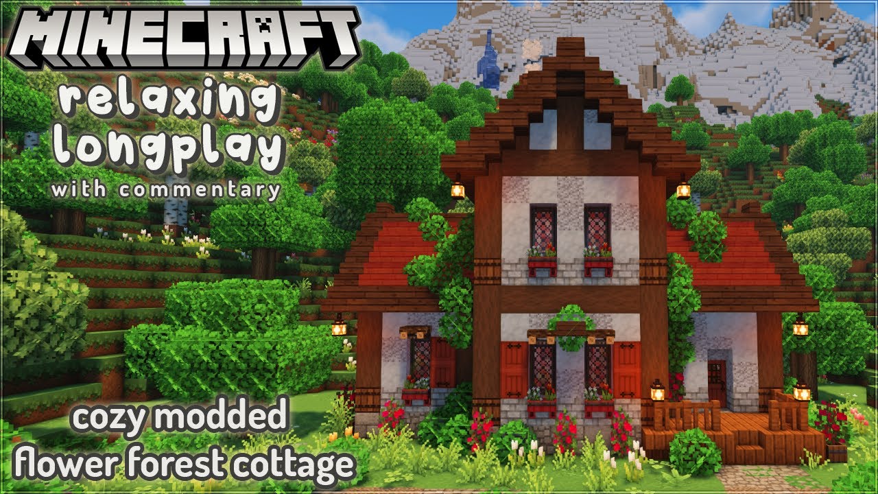 Cozy Modded Flower Forest Cottage | Minecraft Relaxing Longplay with ...
