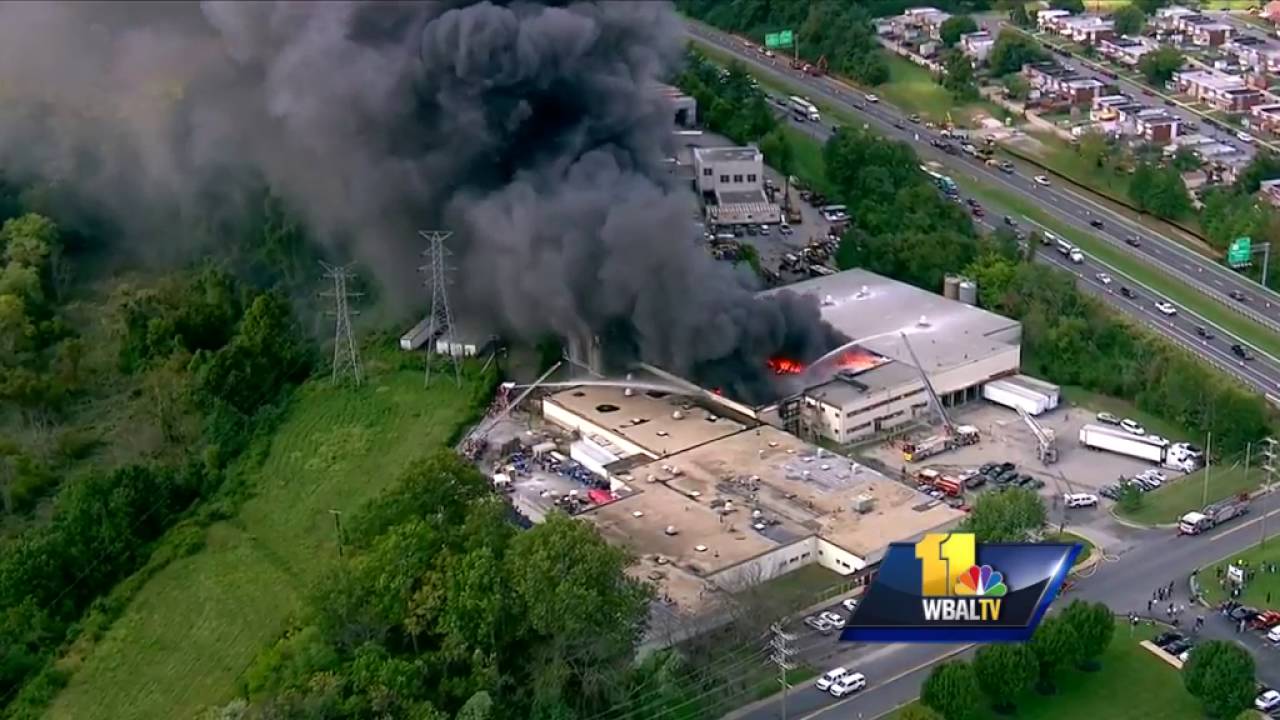 Massive fire consumes Baltimore County warehouse - YouTube