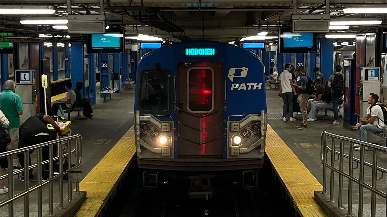 33rd Street Bound PA-5 PATH Train terminates at 33rd Street - YouTube