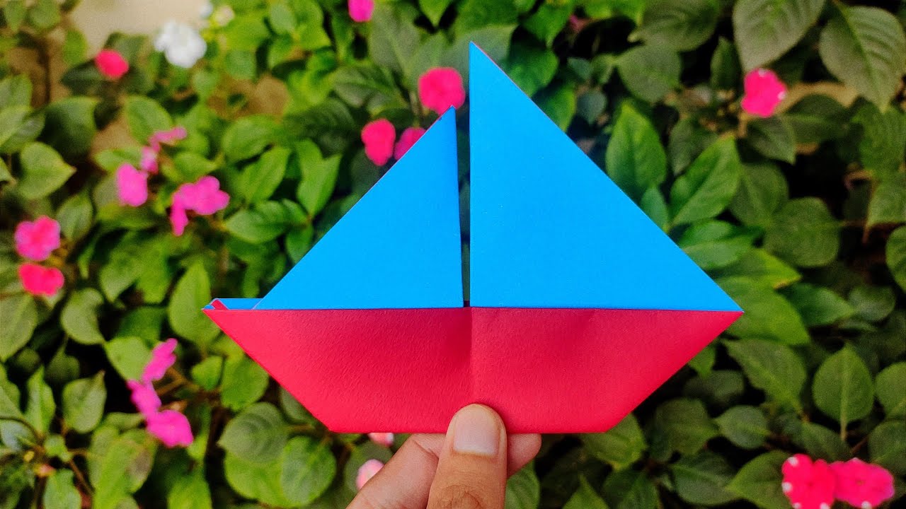 How to Make a Very Easy Origami Sailboat | How To Make A 2D Sail Boat # ...