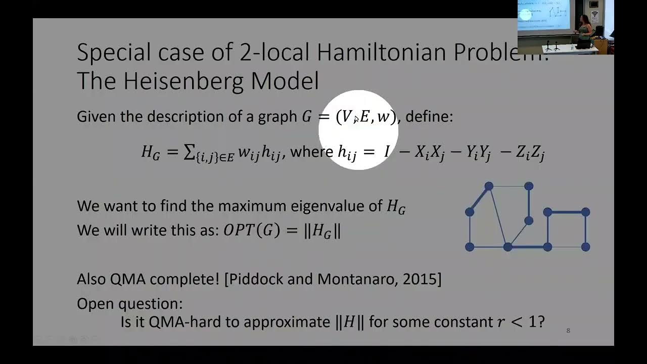 Karen J. Morenz Korol: Approximation algorithms for bounded-degree local hamiltonians - YouTube